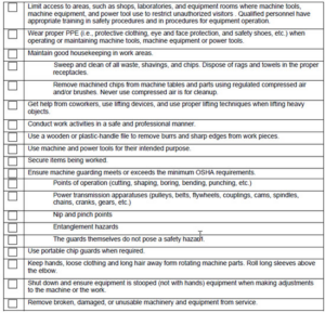 Chapter 25 – Machine Safeguarding – Shop and Laboratory Machine Safety